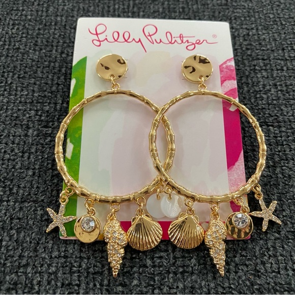 Lilly Pulitzer | Jewelry | Lilly Pulitzer Shell Hoop Earrings | Poshmark